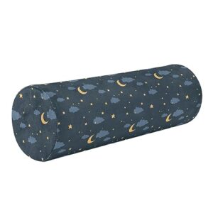 vnurnrn night sky moon neck support pillow round neck roll bolster cylinder pillow cervical pillows neck roll pillow for leg knee back head support for work men women bed