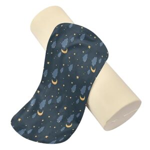 Vnurnrn Night Sky Moon Neck Support Pillow Round Neck Roll Bolster Cylinder Pillow Cervical Pillows Neck Roll Pillow for Leg Knee Back Head Support for Work Men Women Bed