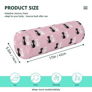 Vnurnrn Cats Neck Support Pillow Round Neck Roll Bolster Cylinder Pillow Cervical Pillows Leg Pillow for Leg Knee Back Head Support for Work Men Women Bed