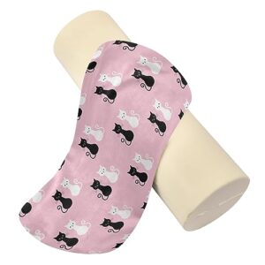 Vnurnrn Cats Neck Support Pillow Round Neck Roll Bolster Cylinder Pillow Cervical Pillows Leg Pillow for Leg Knee Back Head Support for Work Men Women Bed