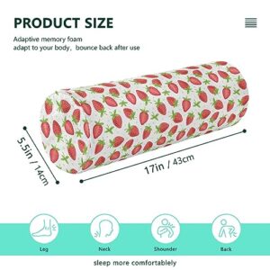 Vnurnrn Fruits Strawberry Neck Support Pillow Round Neck Roll Bolster Cylinder Pillow Cervical Pillows Body Pillow for Leg Knee Back Head Support for Work Women Men Traveling Headrest