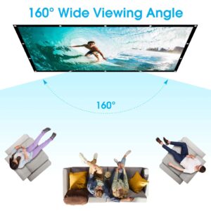 Frocopo 100 inch Projection Screens, Double Sided Washable Outdoor Projection Screen, 16:9 Foldable Anti-Crease Portable Projector Movies Screens for Camping Party, Home Theater, Office