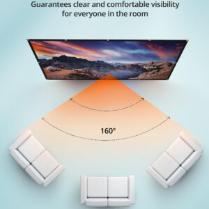 Projector Screen, HYZ 120 inch Portable Projector Screen Indoor Outdoor Projection Screen 16:9 4K HD Wrinkle-Free Foldable Movie Screen for Backyard, Double Sided Projection for Home Theater