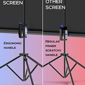 Projector Screen with Stand 84 inch - Indoor and Outdoor Projection Screen for Movie or Office Presentation - 16:9 HD Premium Wrinkle-Free Tripod Screen for Projector with Carry Bag and Tight Straps