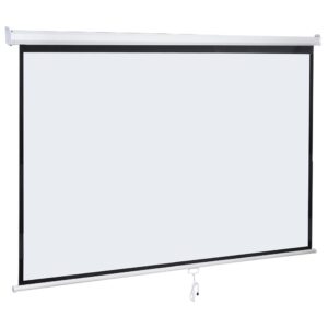 Smartxchoices 80" 16:9 HD Manual Projector Screen with Auto Lock Anti-Crease Home Theater Office Wall Mounted Ceiling Pull Down Projection 1.1 Gain Matte White,View Size: 72 x 40 inches