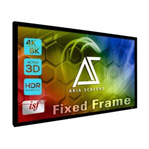 akia screens fixed frame projector screen 120 inch 16:9 8k 4k ultra hd 3d ready wall mount cinewhite uhd-b 120 projection screen for indoor movie video home theater cinema office ak-ff120wh2