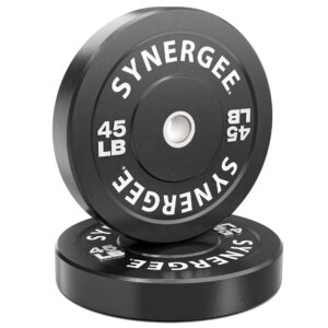 synergee bumper plates weight plates strength conditioning workouts weightlifting 45lbs pair