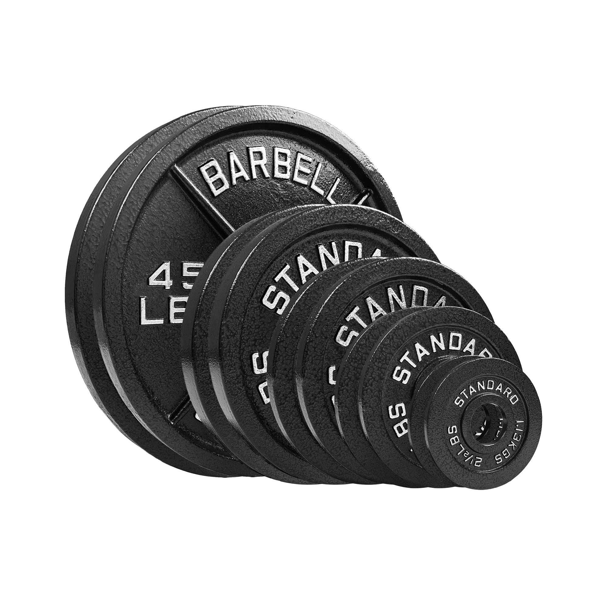 Steel Olympic Plates 175lb Set - Olympic Standard Premium Coated 2.5lb, 5lb, 10lb, 25lb, 45lb Pairs for Weight Lifting Powerlifting