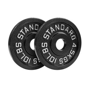 steel olympic plates 10lb pair - olympic standard premium coated 2x 10 pound weights