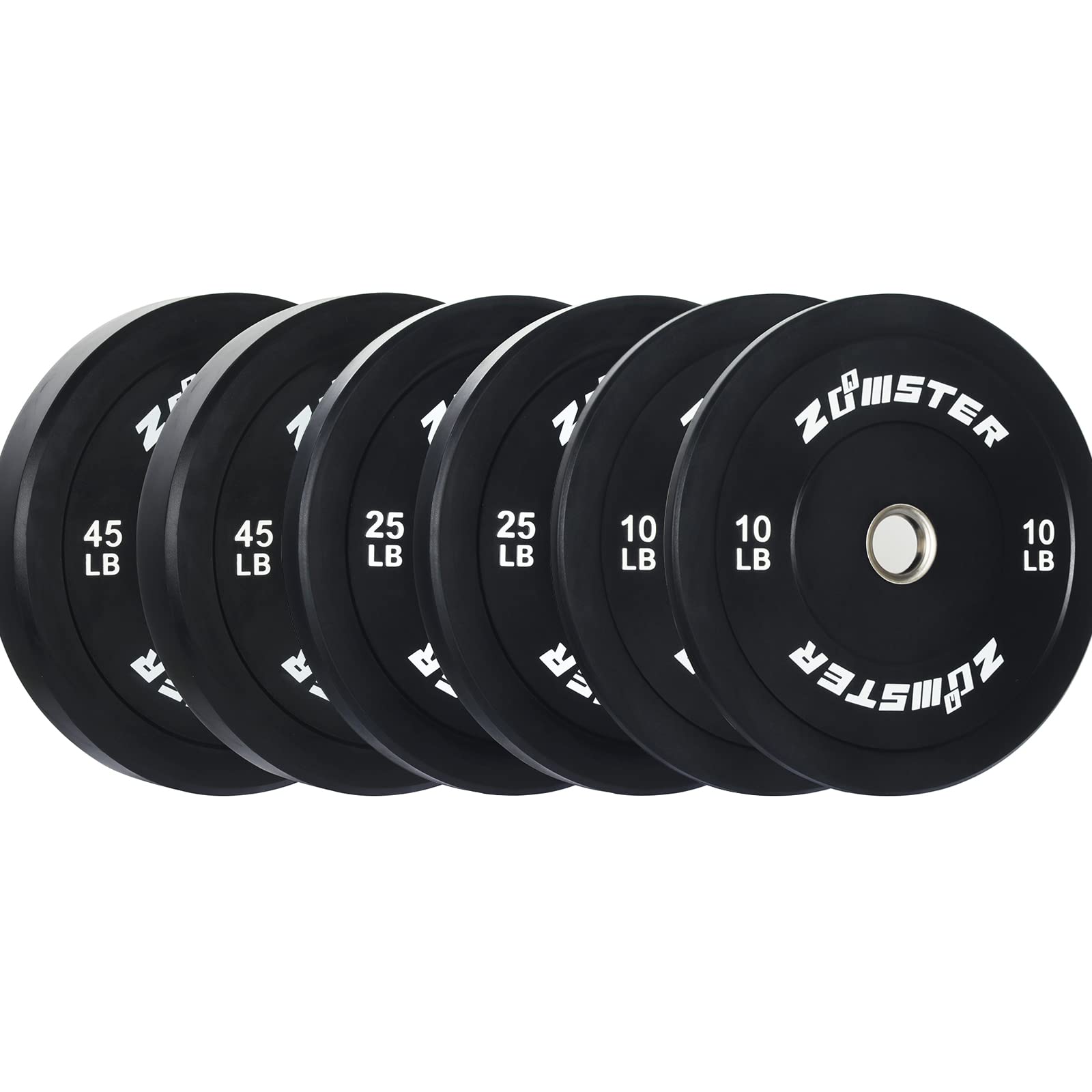 10LB 25LB 45LB Bumper Plate Olympic Weight Plate Bumper Weight Plate with Steel Insert (160LB Weight Set)