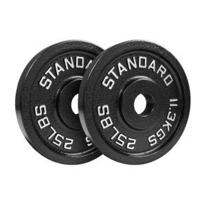 nexo steel olympic 25lb plate pair - olympic 2 inch premium hammertone 2x 25 pound barbell weights