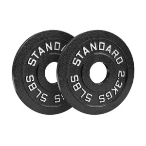 steel olympic plates 5lb pair - olympic standard premium coated 2x 5 pound weights