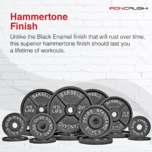 Cast Iron Olympic Weight Plates – Free Weights with 2-inch Hole & Anti-Rust Hammertone Finish - Ideal for Strength Training, Crossfit Equipment & Home Gym Set – Sold in Pairs - 2.5LB–45LB