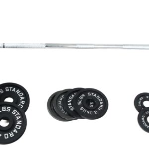 Signature Fitness Cast Iron Olympic Weight Including 7FT Olympic Barbell, 300-Pound Set, Multiple Packages