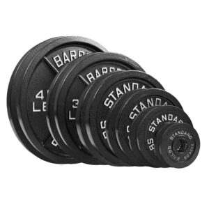 Steel Olympic Plates 45lb Pair - Olympic Standard Premium Coated 2x 45 Pound Weights