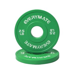 everymate change weight plates 2.5lb fractional plate olympic bumper plates for cross training and olympic weightlifting, 2.5lb weights plates set