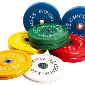 BalanceFrom Color Coded Olympic Bumper Plate Weight Plate with Steel Hub, 15LB Single