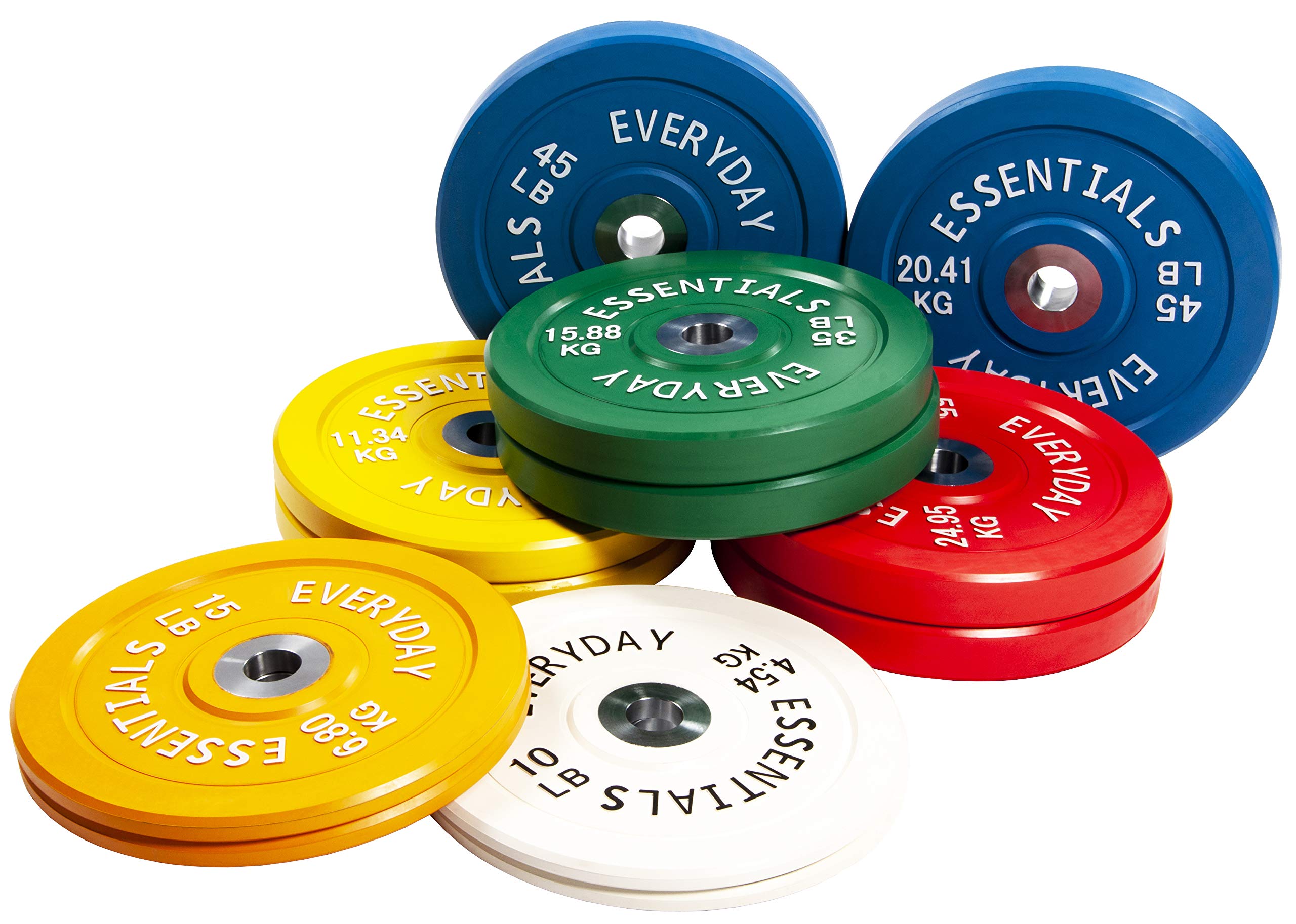 BalanceFrom Color Coded Olympic Bumper Plate Weight Plate with Steel Hub, 15LB Single