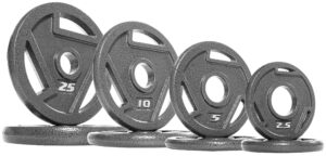 balancefrom cast iron olympic 2-inch plate weight plate for strength training and weightlifting, 85 lb set (2x 2.5/5/10/25lb), color #4, multiple packages