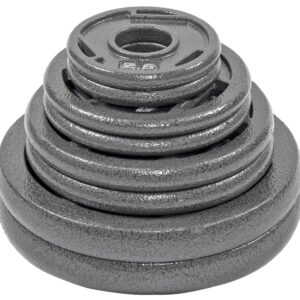 BalanceFrom Cast Iron Olympic 2-Inch Plate Weight Plate for Strength Training and Weightlifting, 85 LB Set (2x 2.5/5/10/25LB), Color #4, Multiple Packages