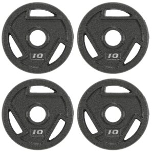 balancefrom powergainz olympic 2-inch cast iron plate weight plate for strength training and weightlifting,black pog-at2in-10x4