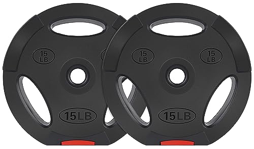 Signature Fitness 100LBS Vinyl Standard 1-Inch Plate Weight Plate for Strength Training and Weightlifting