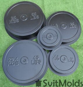 molds plates set 5 pcs molds concrete weight plates barbell discs olympic lifting d55 (45lb)