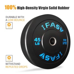 Olympic Weight Plates Set 190LB Bumper Plates, Home Gym Rubber Strength Training Plates with 2inch Steel Hub,Color Coded Weightlifting Bench Rubberized Barbell Plate