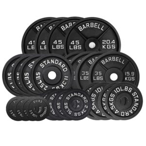 hajex cast iron olympic weight plates set 2 inch - pairs of 2.5 lb, 5 lb, 10 lb - weights set 35 lb