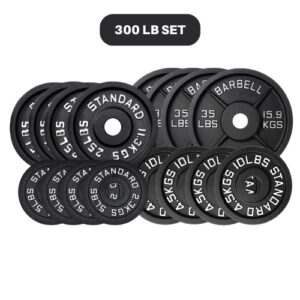 HAJEX Cast Iron Olympic Weight Plates Set 2 inch - Pairs of 2.5 LB, 5 LB, 10 LB - Weights Set 35 LB