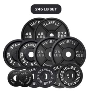 HAJEX Cast Iron Olympic Weight Plates Set 2 inch - Pairs of 2.5 LB, 5 LB, 10 LB - Weights Set 35 LB