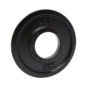 the strength co. 1.25lb olympic barbell change plate, sold in pairs, made in usa, black e-coat