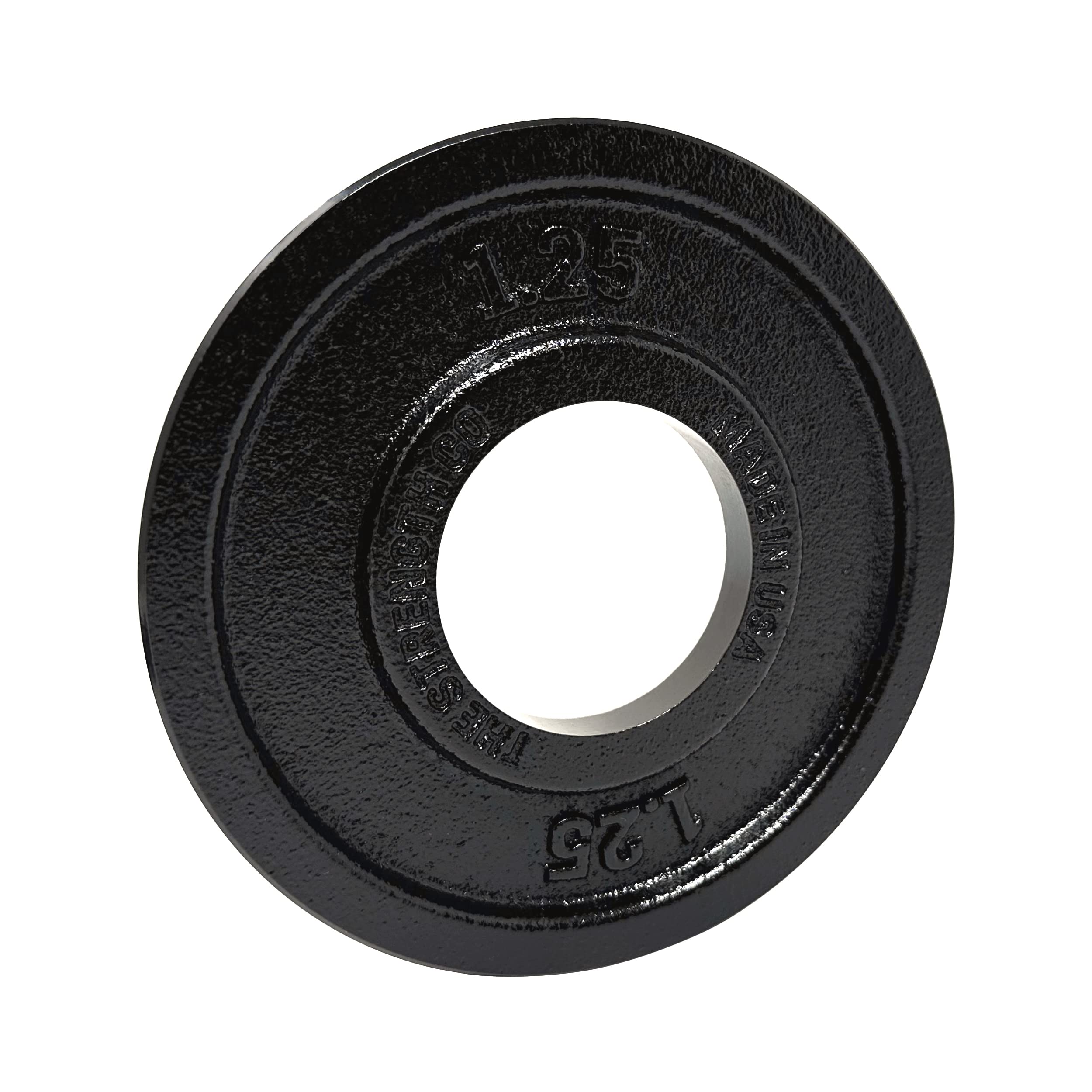 The Strength Co. 1.25LB Olympic Barbell Change Plate, Sold in Pairs, Made In USA, Black E-Coat