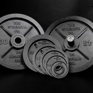 The Strength Co. 1.25LB Olympic Barbell Change Plate, Sold in Pairs, Made In USA, Black E-Coat