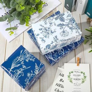 AnyDesign Blue Floral Wrapping Paper Blue White Wild Flower Gift Wrap Paper Bluk Folded Flat Wild Floral Art Paper for Wedding Birthday Baby Shower DIY Craft Gift Wrapping, 19.7 x 27.6 Inch, 8 Sheet