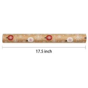 RUSPEPA Kraft Christmas Wrapping Paper Roll - Mini Roll - Snowflake and Light Design for Holiday Gift Wrap - 17 Inches X 32.8 Feet