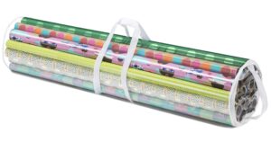 whitmor gift wrap organizer 41 inch, clear/white