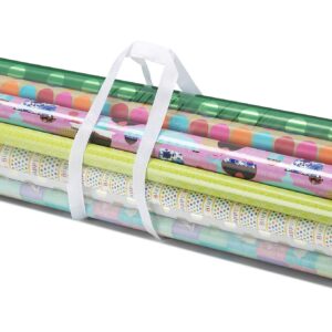 Whitmor Gift Wrap Organizer 41 Inch, Clear/White