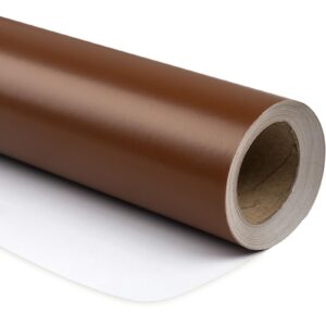 ruspepa chocolate brown wrapping paper solid color - mini roll - for christmas, wedding, birthday, shower, congrats, and holiday - 17.5 inches x 32.8 feet