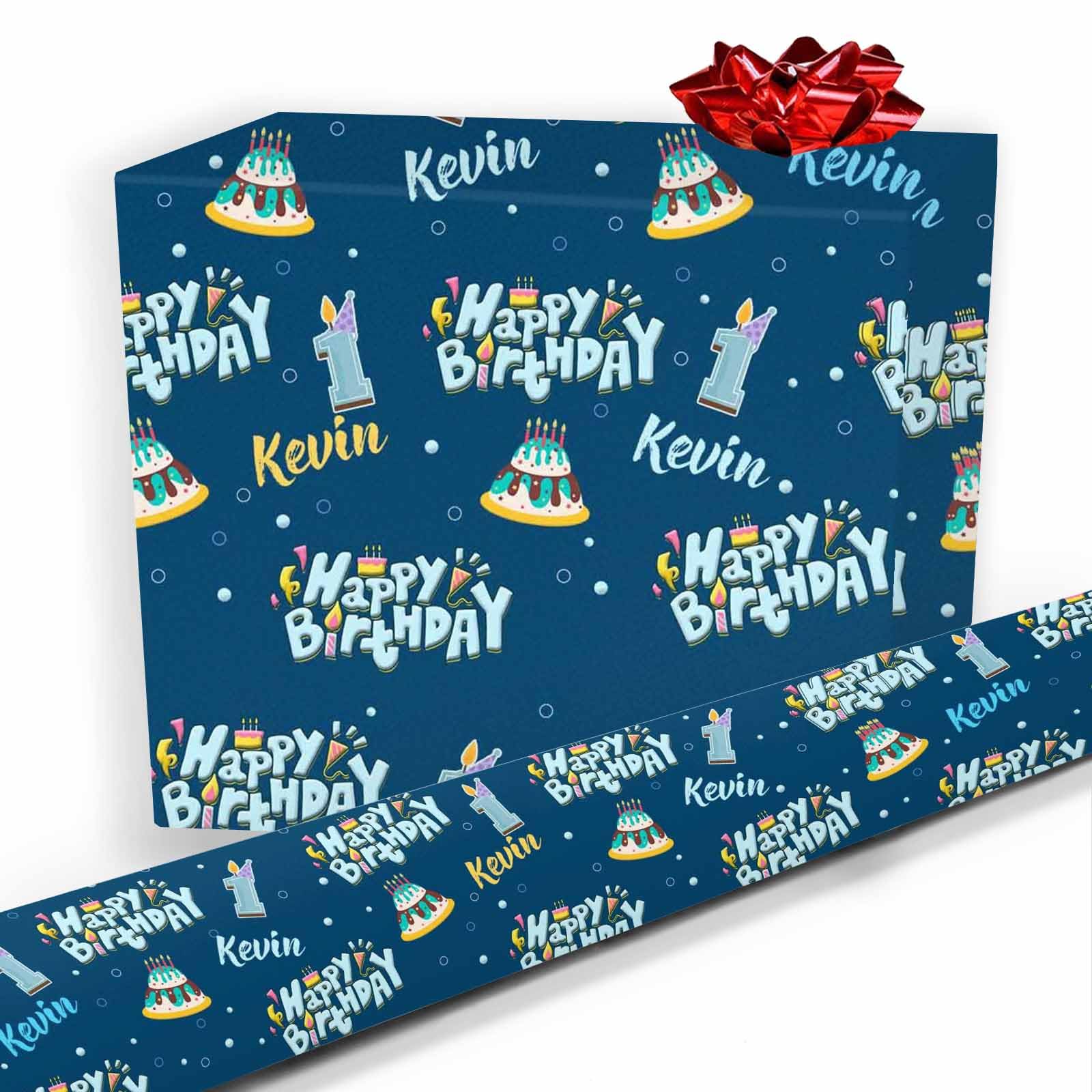 Jaydouble Custom Birthday Wrapping Paper With Name Photo Picture Age Personalized Gift for adults girls boys Birthday Anniversary Festival–Make Every Gift Extra Special! 58''x23''