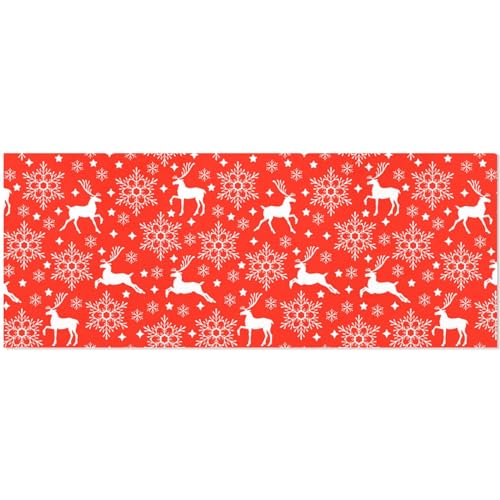 OTVEE 3 Rolls Birthday Wrapping Paper Roll - Christmas Deer and Snowflakes Design Gift Wrapping Paper for Christmas, Bridal, Holiday, Party, Baby Shower - 58 x 22.8 inch