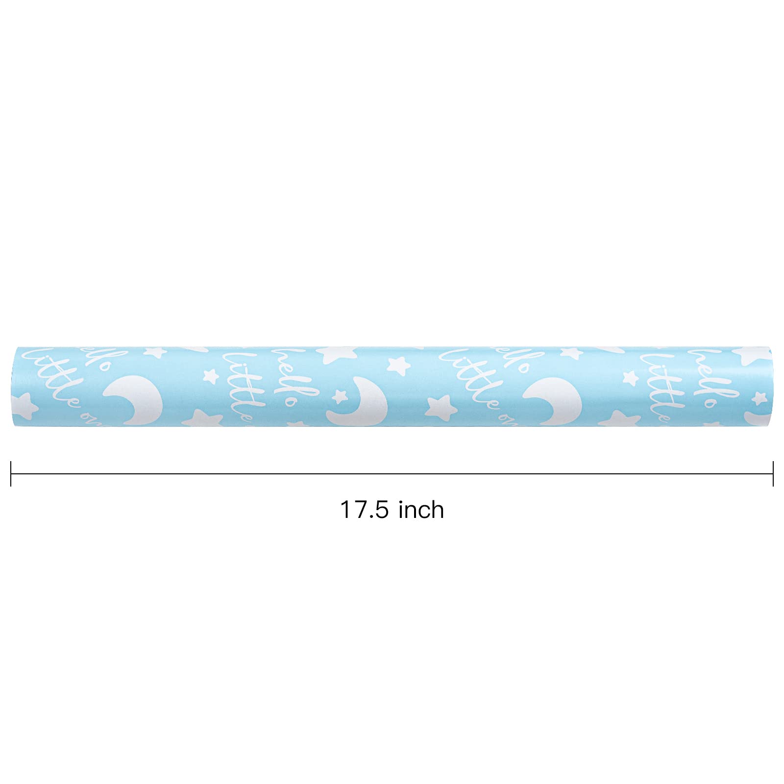 RUSPEPA Reversible Wrapping Paper Roll - Mini Roll - Baby Boy Blue Pattern Great for Baby Shower, Birthday, Party - 17.5 Inches X 32.8 Feet