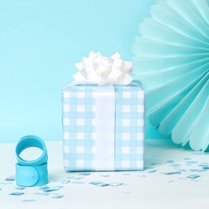 RUSPEPA Reversible Wrapping Paper Roll - Mini Roll - Baby Boy Blue Pattern Great for Baby Shower, Birthday, Party - 17.5 Inches X 32.8 Feet