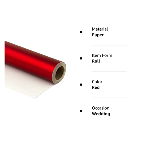 RUSPEPA Wrapping Paper Roll - 81.5 Sq Ft Matte Red for Wedding,Birthday, Shower, Congrats, and Holiday - 30 inches x 32.8 feet