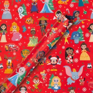 Hallmark 12m Multipack Christmas Wrapping Paper - 3 Rolls in Red Disney 100 Design