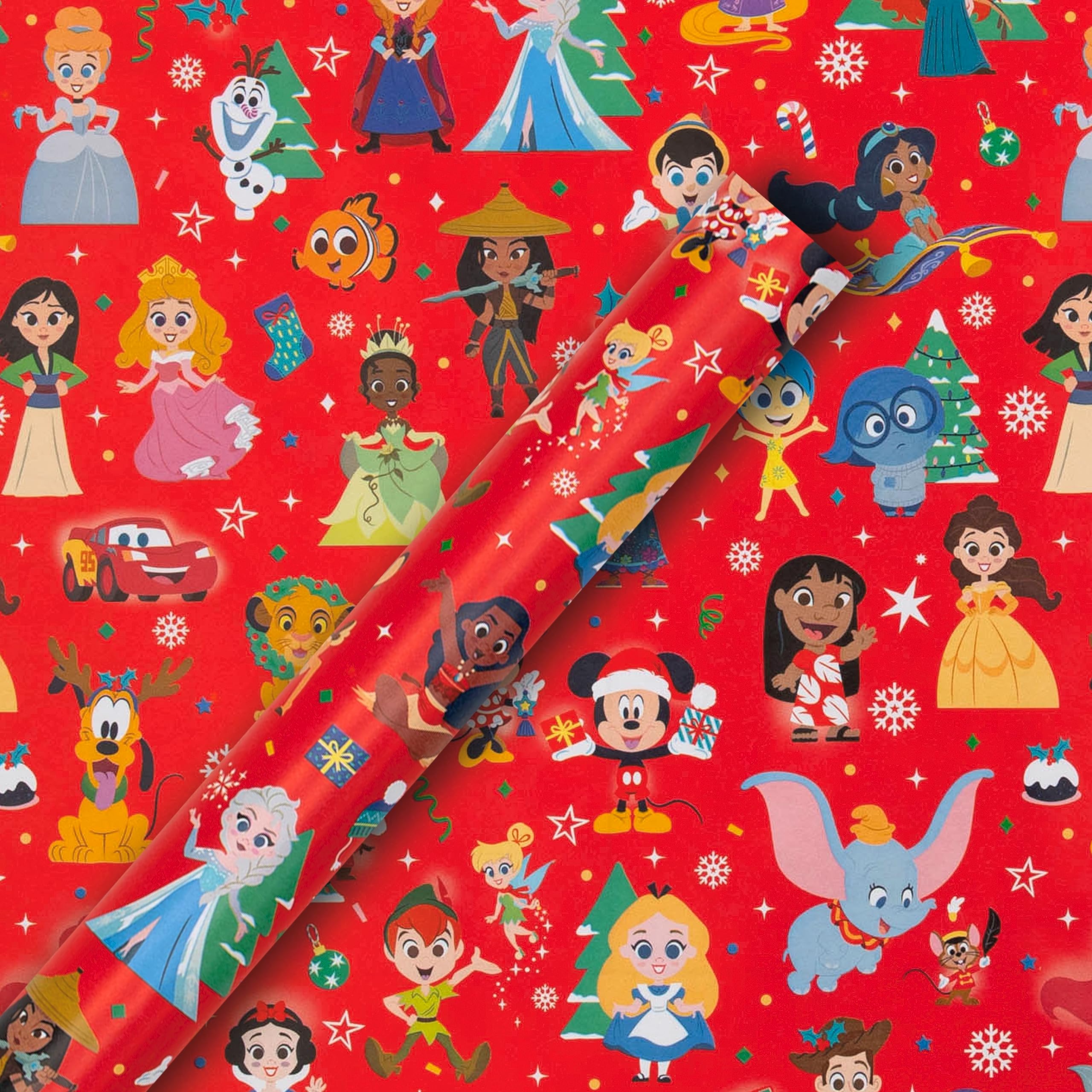 Hallmark 12m Multipack Christmas Wrapping Paper - 3 Rolls in Red Disney 100 Design