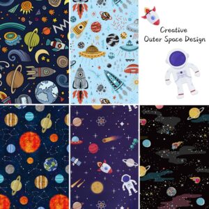 Geluode Birthday Wrapping Paper For Kids Boys Girls Space Lover, Outer Space Wrapping Paper for Birthday Baby Shower Kindergarten Party, 5 Styles Total 10 Sheets Folded Flat 20x28 Inches Per Sheet