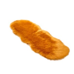 ultra soft faux fur rug - 2x5 feet 17 colors faux sheepskin fur area rug shaggy couch cover seat cushion furry carpet beside rugs for indoor bedroom,living room runner,dorm room (orange)