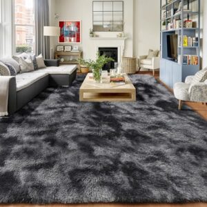 pagisofe dark grey large area rugs for living room carpet, 8x10 rug, big fluffy modern area rug, shaggy indoor soft rugs for playroom, men, women, kids bedroom rug, home decor, plush fuzzy shag rug