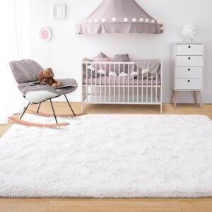 Noahas 8x10 Area Rugs for Living Room,Cream White Fluffy Bedroom Rug,Big Fuzzy Carpet,Thick Shag Rug,Large Living Room Rugs,Shaggy Rugs for Bedroom,Soft Kids Rug Non Slip Reduce Noise Room Decor